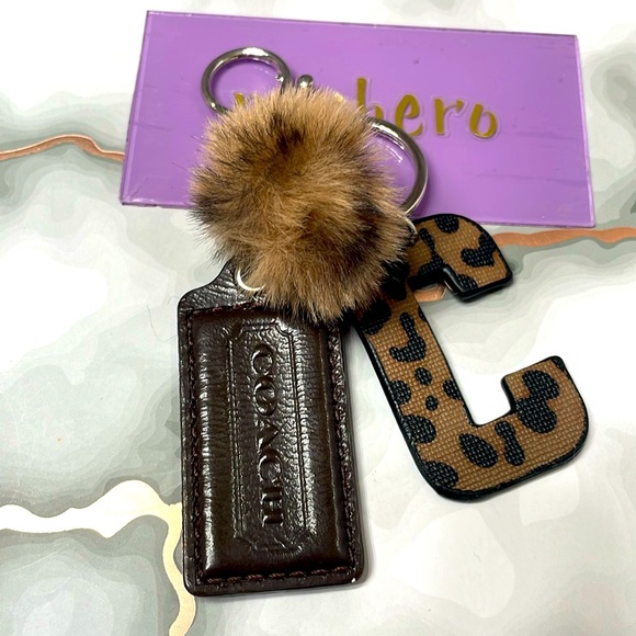 Coach | Accessories | Coach Brown Leather Faux Croc Hang Tag With New ...